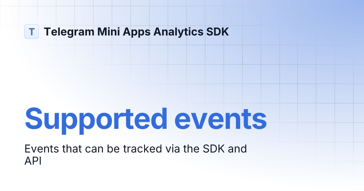 Supported events | Telegram Mini Apps Analytics SDK